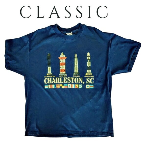 Hanes | Shirts | Classic Men Tshirt Featuring Famous Lighthouses On The ...